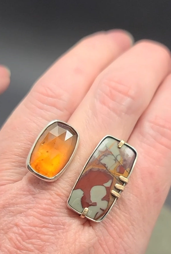 Noreen and Hessonite Double Ring – Delia Stone's Studio